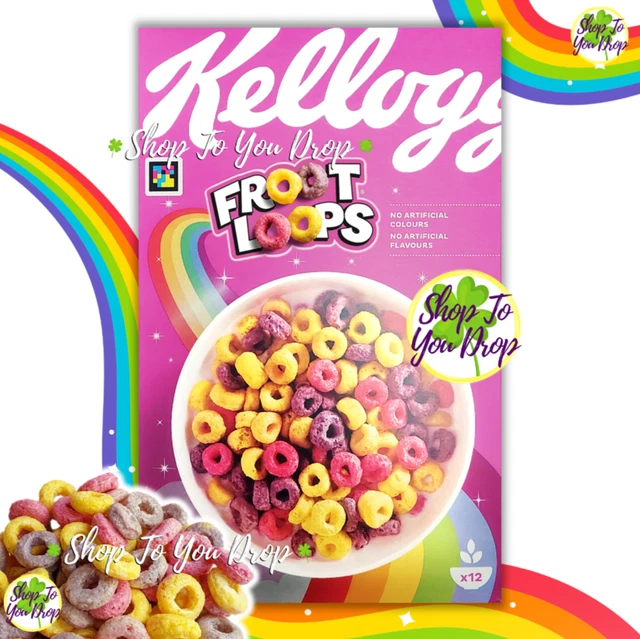 KELLOGGS FROOT LOOPS 1 x 375g Cereal Fruit Flavour Kids Family ...
