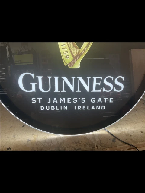 GUINNESS AT JAMES Gate Dublin Ireland Light Up Circular Bar Sign ...