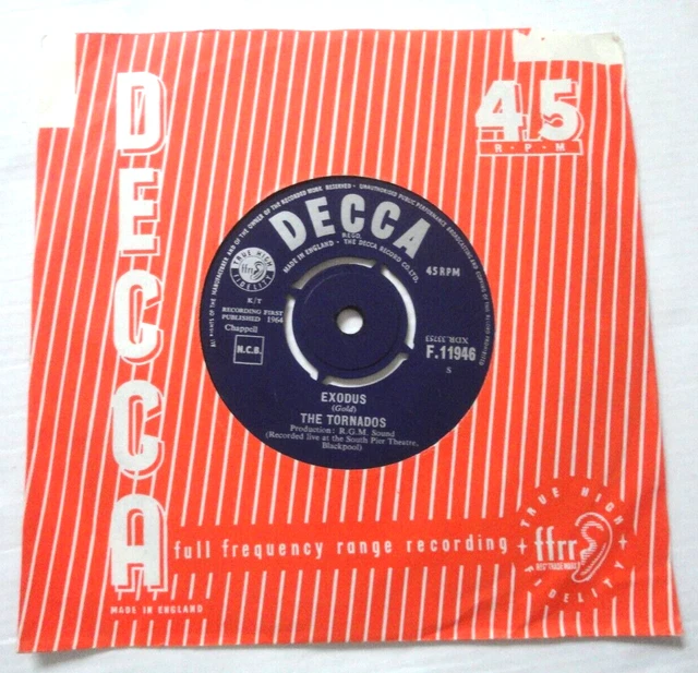 THE TORNADOS, EXODUS / Blackpool Rock, Decca Uk 1St Press 7" (Joe Meek ...