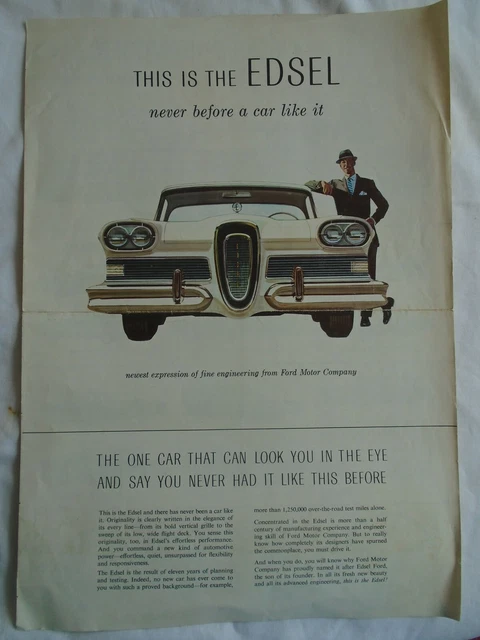 FORD EDSEL BROCHURE 1957 USA market large format £12.00 - PicClick UK