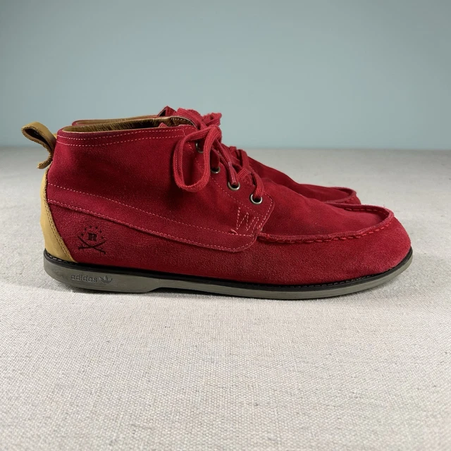 ADIDAS X RANSOM Shoes Size 11 Mid Chukka Boots Red Suede Leather Never ...