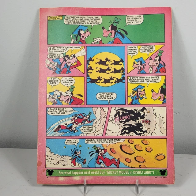 WALT DISNEY'S MICKEY MOUSE UK Magazine Comic #81 1977 Disneyland Goofy ...