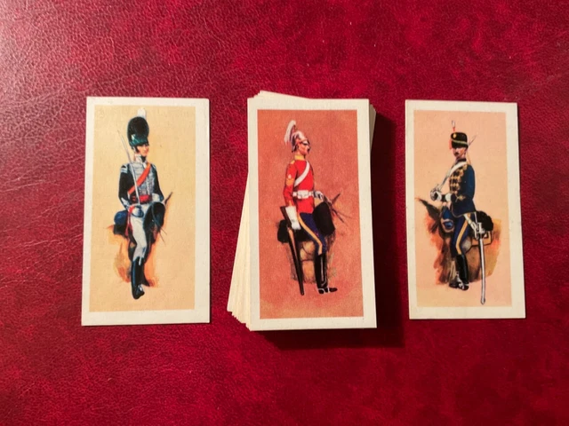 BRITISH CAVALRY UNIFORMS SET 25 TRADE CARDS BADSHAH TEA CO. Exc Cdn £5. ...