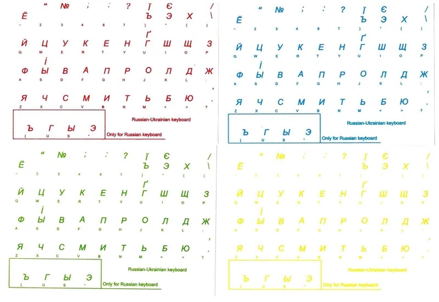 UKRAINIAN TRANSPARENT KEYBOARD Laptop Computer Letters Cyrillic ...