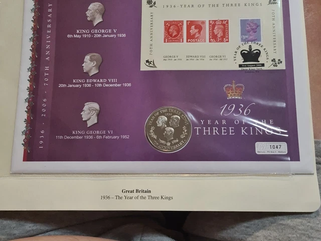 1936 YEAR OF The Three Kings Silver Commemorative Coin Cover 1047 £21. ...