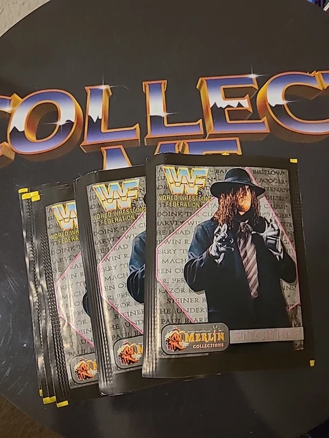 WWF MERLIN THE Undertaker Sticker Booster Pack 6 Stickers pro Tüte OVP ...