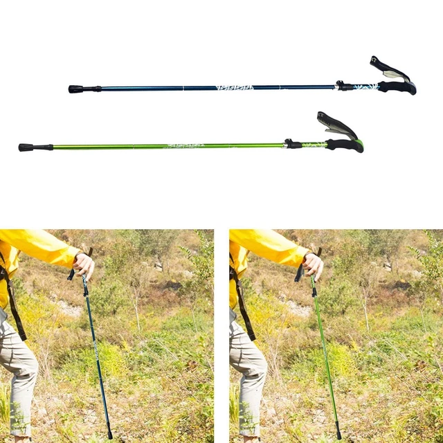 5 SECTIONS TREKKING Rod, Walking Stick for Men Women Metal Tip Hiking ...