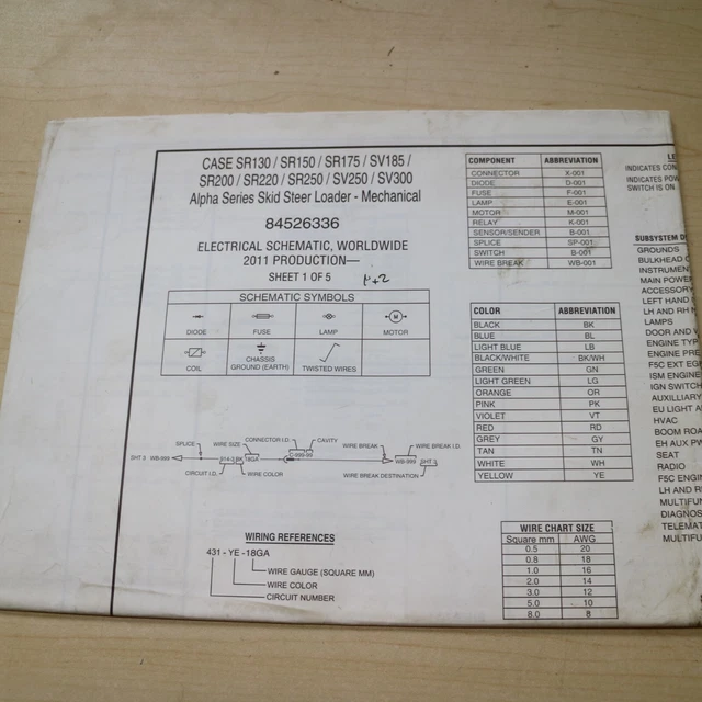 CASE 430 440 skid steer loader Hydraulic Schematic Wiring Diagram ...