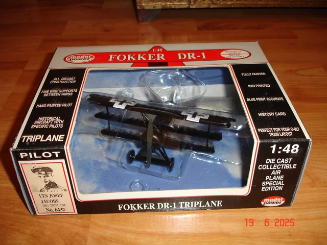 MODEL POWER 1:48 Plane 6432 Fokker Dr.I LTN Josef Jacobs Triplane ...