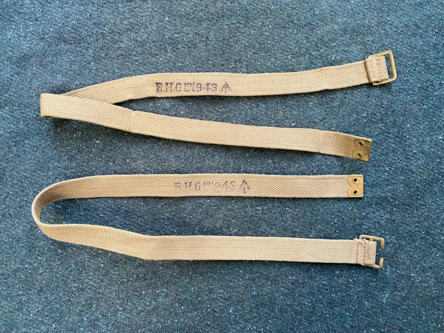 ORIGINAL PAIR WW2 British Army 1908/1937 Pattern Webbing Utility Straps ...