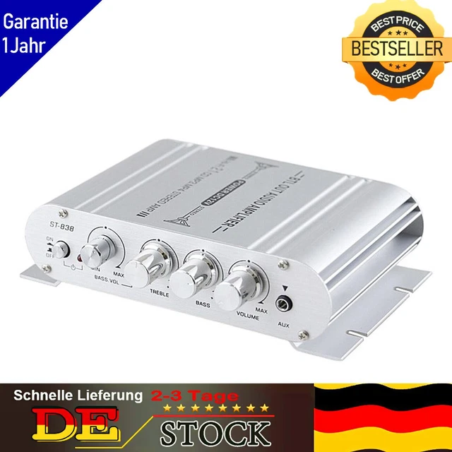 400W ALUMINUM HIFI Verstärker Stereo 2.1 Kanal Endstufe Auto Amplifier ...