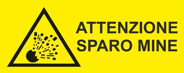 CARTELLO SEGNALETICO UNI - ATTENZIONE SPARO MINE - segnale EUR 2,49 ...