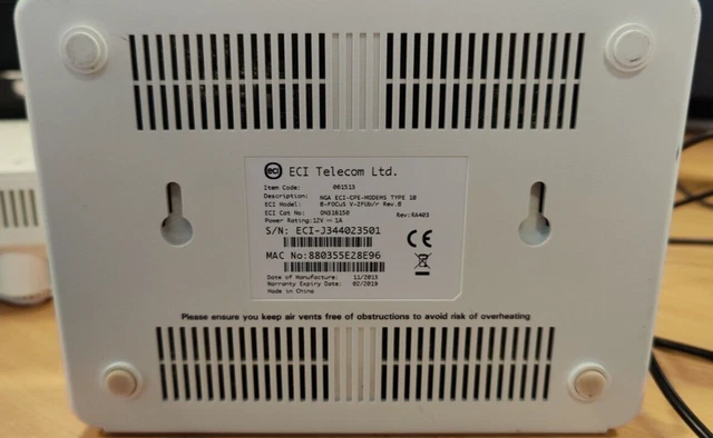 BT OPENREACH FIBRE VDSL2 Modem - ECI Telecom - NGA ECI-CPE-MODEMS TYPE ...