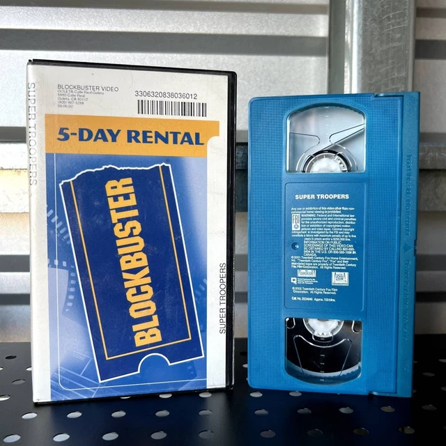BLOCKBUSTER SUPER TROOPERS VHS OG Rental Case with Blue Tape Vintage £ ...