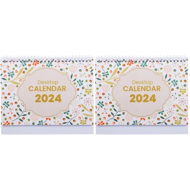 2024 STAND CALENDAR 2 Count 2024 Flip Calendar Note Calendar 2024 Desk ...