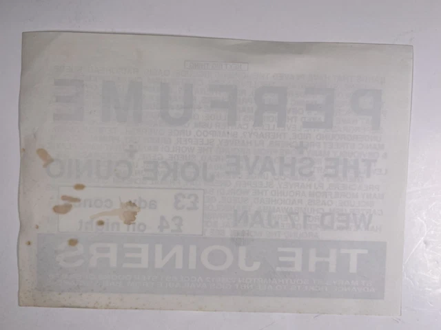 PARFUM BANDE FLYER The Rasage Blague Cunio Original Joiners Arms 17th ...