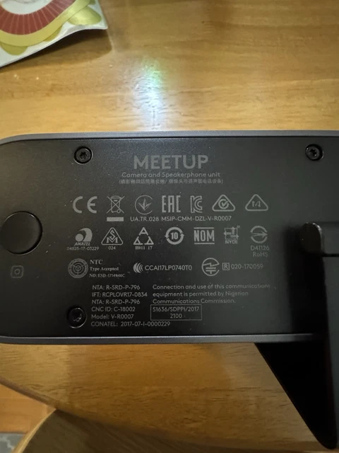 LOGITECH MEETUP 4K UHD Camera & Speakerphone Video Conferencing V-R0007 ...