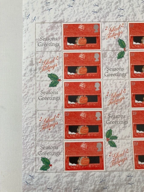 ROYAL MAIL GB 2000 Vintage Stamp Sheet Christmas Robins 19p Generic ...