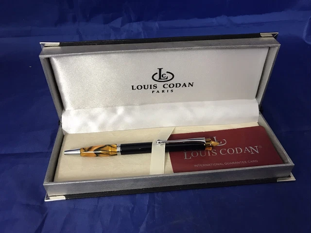 LOUIS CODAN BALL Point Pen Black & Brown Marbled Twist Mechanism - FREE ...