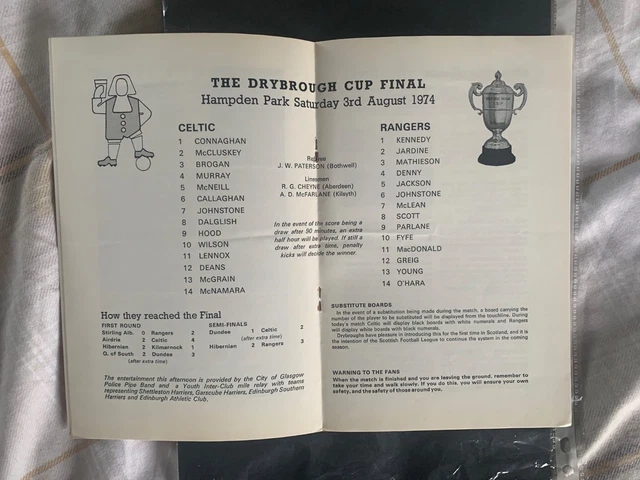 CELTIC V RANGERS (Drybrough Cup Final) 1974 £2.22 - PicClick UK