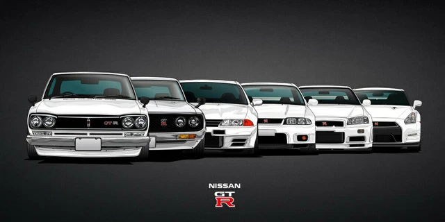 WALLPAPER NISSAN GT-R Skyline Hakosuka Ken & Mary R32 R33 GT-R R34 R35 ...