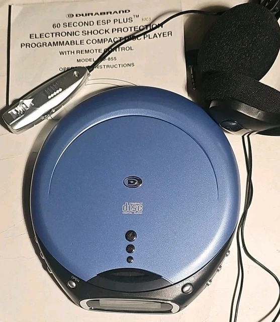 CD PLAYER BLUE portable CD-855 Compact Disc Digital audio Bass Boost ...