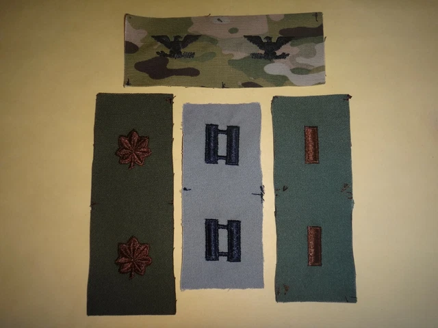 4 PAIRS USAF & Army Patches: COLONEL, MAJOR, CAPTAIN, And 2nd ...