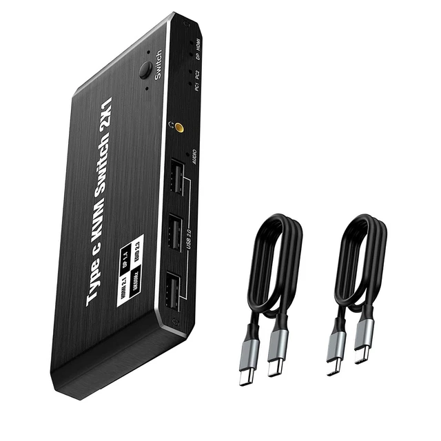 1PC USB C KVM Switch 100W PD Charge Port Switcher 2x1 8K For 2 Laptop 1 Monitor $78.09 - PicClick AU