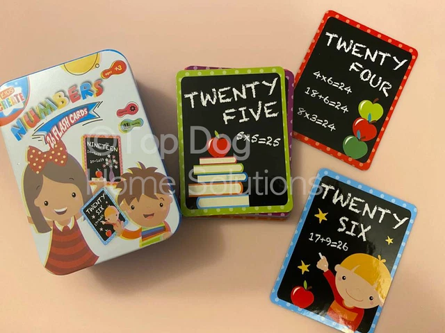 CHILDREN'S KIDS FLASH Cards tin Alphabet Number Educational Pre School ...