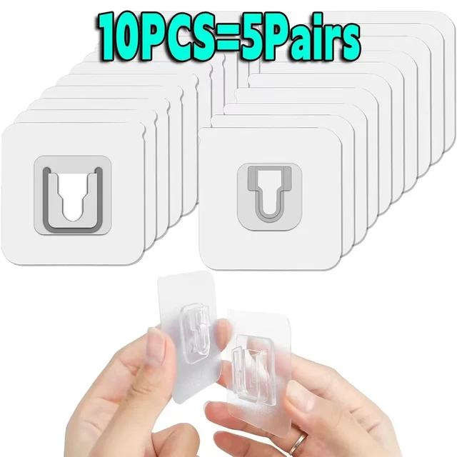 DOUBLE-SIDED HOOKS STRONG Adhesive Transparent Traceless Wall Hook for ...