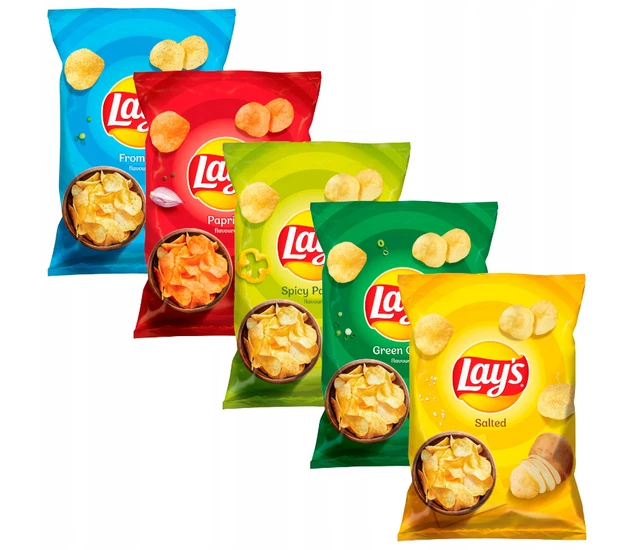 LAYS POTATO CHIPS European Snack Crisps Set of 5 Mix Popular Flavor 5 x ...
