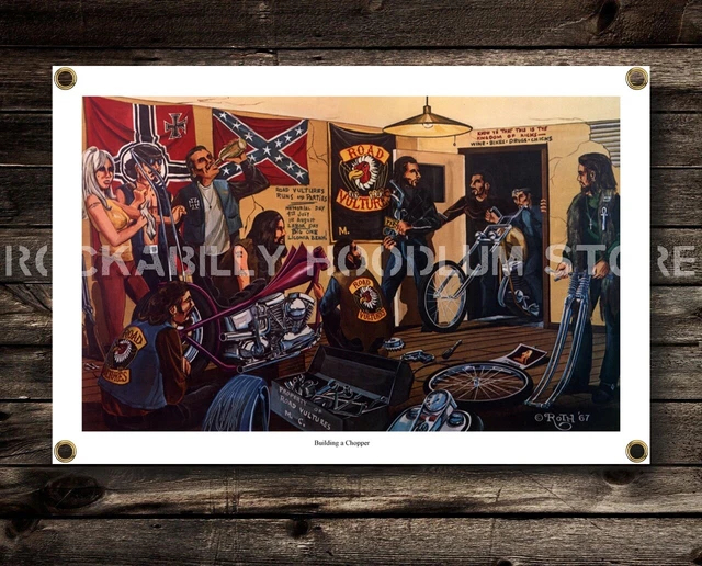 DAVE MANN ED Roth Studios Building a Chopper 2' X 3' Banner Bike ...