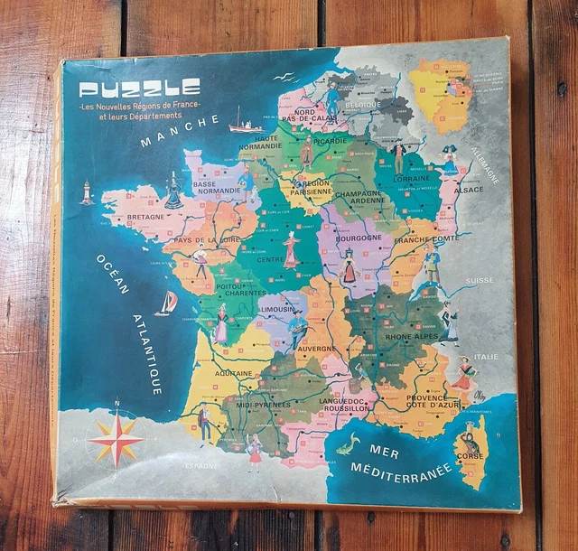 PUZZLE VINTAGE LA france les nouvelles régions de France et leurs ...
