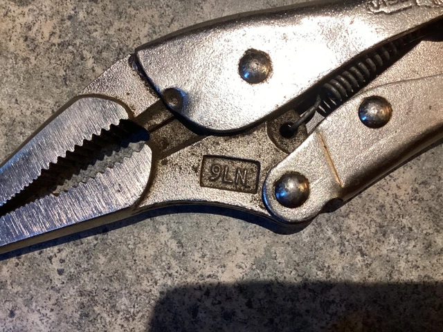 VINTAGE PETERSEN VISE Grip Locking Pliers 9LN 9" Needle Nose W / Cutter ...