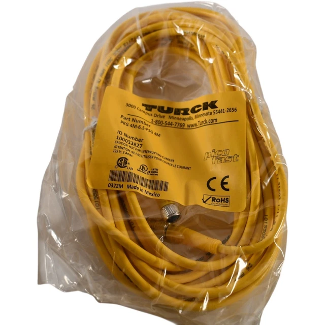 NEW TURCK PKG 4M-6.5-PSG 4M 100033827 Double-ended cable cordset 6.5m ...