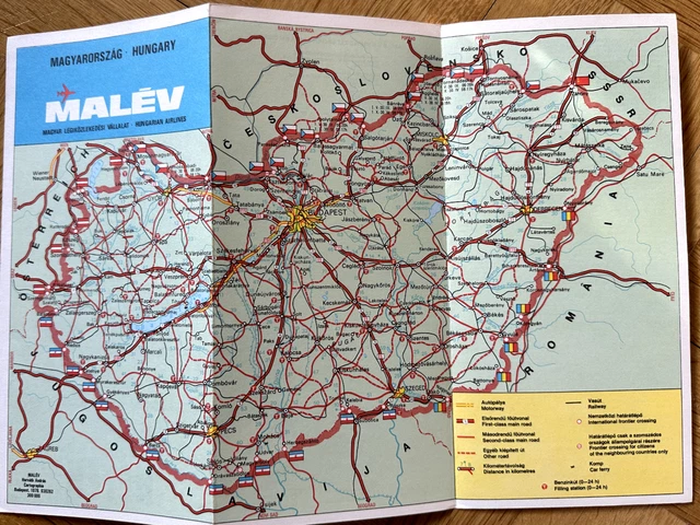 KARTE UND MAP Budapest-Prag-Berlin Malev nicht Lufthansa Tupolev ...
