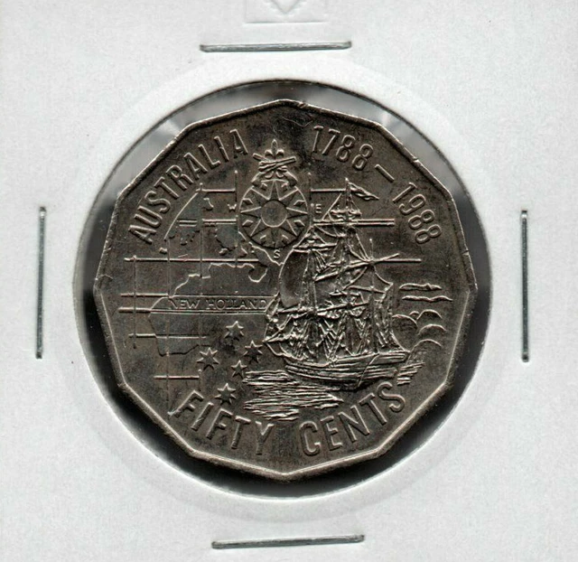 1988 AUSTRALIAN 50 Cent First Fleet Bicentennial Very Fine Circulated Coin $4.00 - PicClick AU