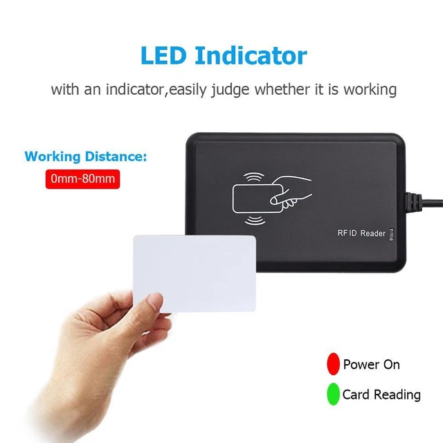 RFID USB SMART Card Reader 125khz Proximity Sensor with ID Cards Free ...