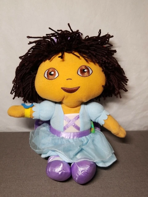 DORA THE EXPLORER Blue Sparkle Ballerina Plush Backpack 12" Zipper Back ...