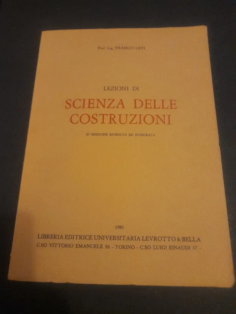 ESERCIZI DI SCIENZA delle costruzioni. 1981. EUR 25,00 - PicClick IT