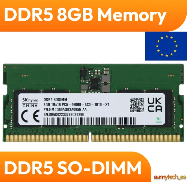 HYNIX 8GB DDR5 5600MHz PC5-5600B-SC0-1010-XT Laptop SODIMM Memory Ram ...
