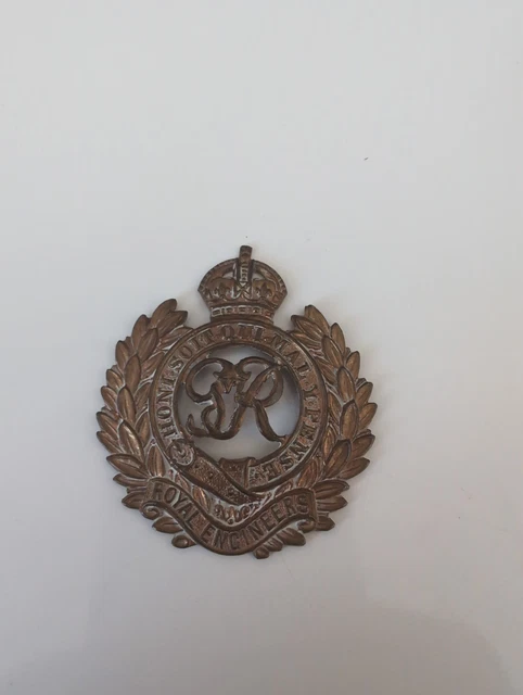 VINTAGE ROYAL ENGINEERS Cap Badge GR6 Cypher British Army Militaria ...