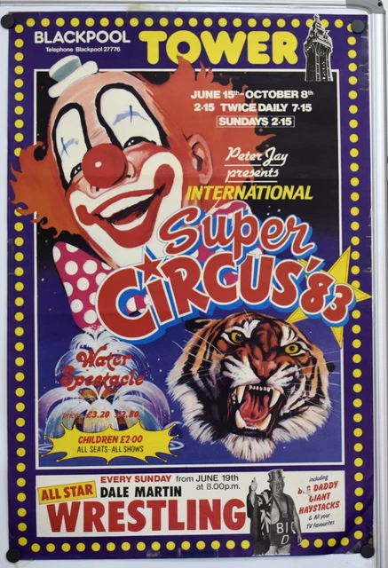 TOWER SUPER CIRCUS Poster for Blackpool £80.00 - PicClick UK