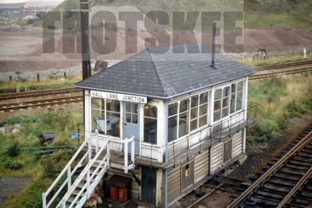 35MM SLIDE BR British Railways Scene View Hall Lane Junction Signal Box ...