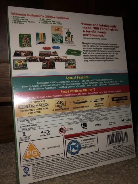 ELF 20TH ANNIVERSARY 4k Uhd Collectors Etd Steelbook New Sealed Uk Etd OOP EUR 88,37 - PicClick IT