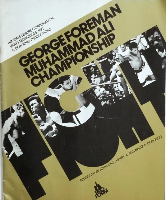 MUHAMMAD ALI GEORGE Foreman Program Pro Form Boxing Magazine Fight Don ...