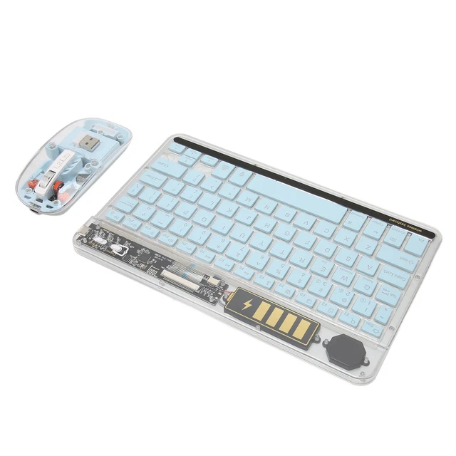(BLUE)TRANSPARENT KEYBOARD HOT Swappable Mechanical Keyboard Mouse ...