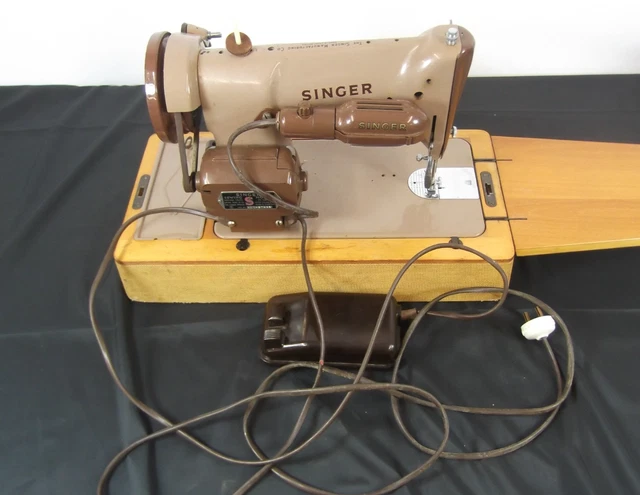 RARE VINTAGE SINGER 185K Sewing Machine & Case BZK12-12 Motor #W3 £19. ...