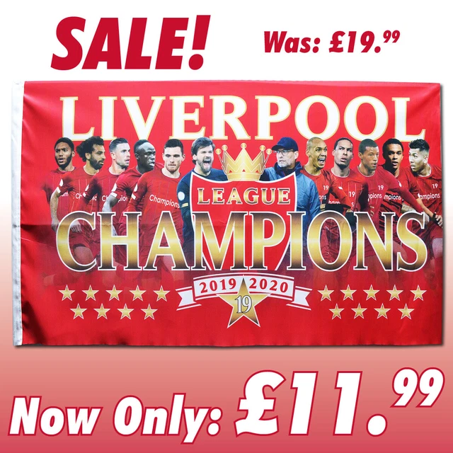 LIVERPOOL CHAMPIONS JUMBO Flag 6ft x 4ft 2019/20 - SALE! £11.99 ...