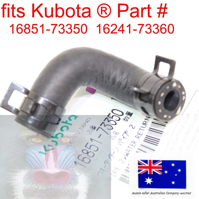 KUBOTA THERMOSTAT FLANGE Water Pump Return Hose Pipe Engine & Clamps ...